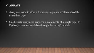 Data structures in python | PDF | Programming Languages | Computing