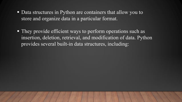 Data structures in python | PDF | Programming Languages | Computing