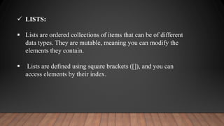 Data structures in python | PDF