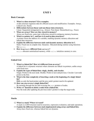 Data Structure viva questions for lab exam | PDF