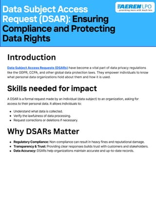 Data Subject Access Request (DSAR) | PDF