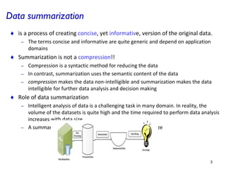 data summarization.pptx | Databases | Computer Software and Applications