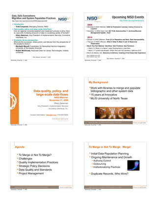 Newman, Manoff, and McDonald, "Data, Data Everywhere: Migration and ...