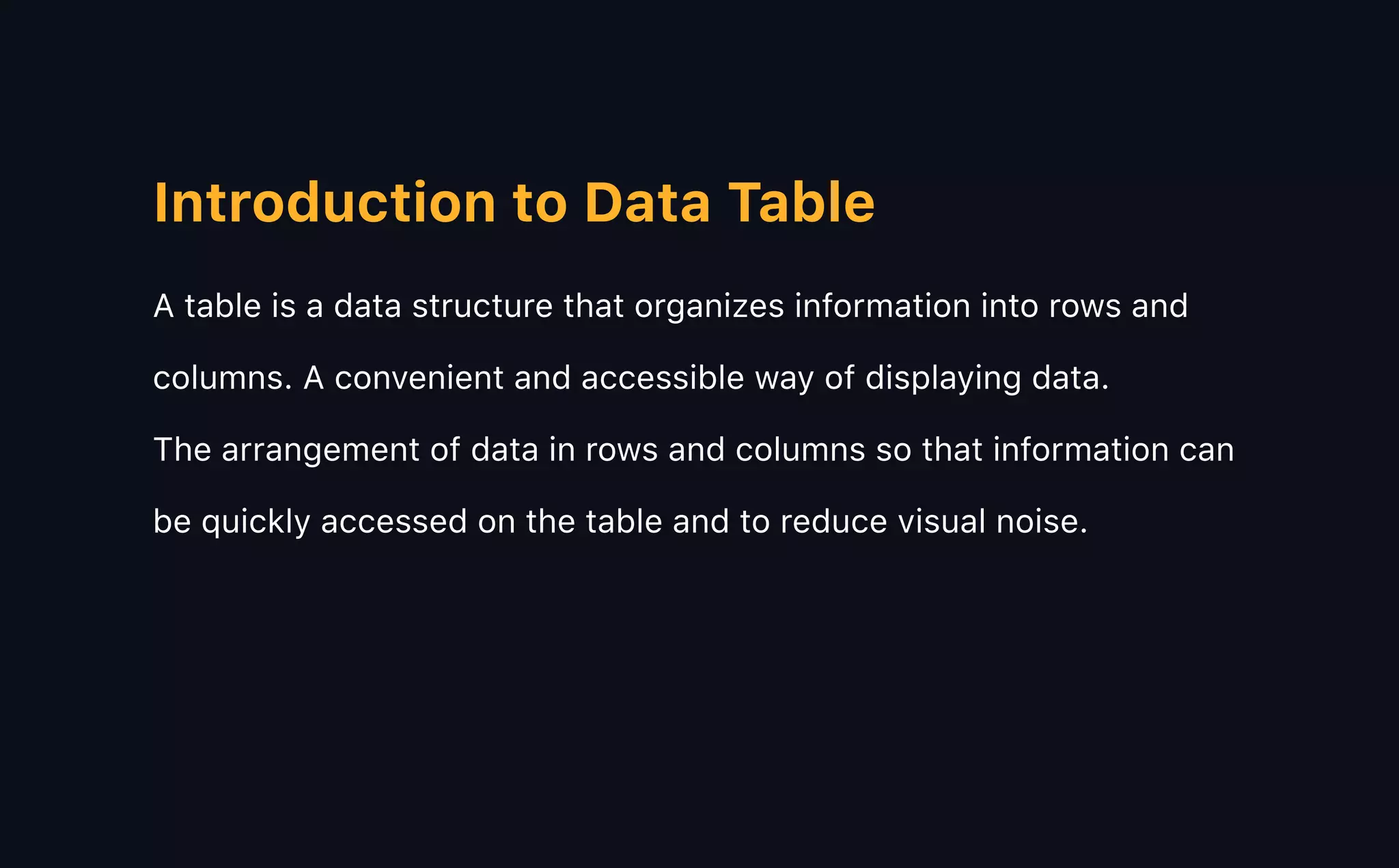 Data table slides | PDF