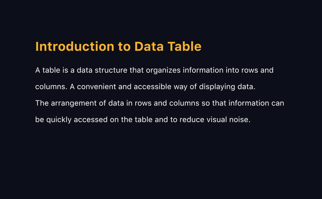 Data table slides | PPT