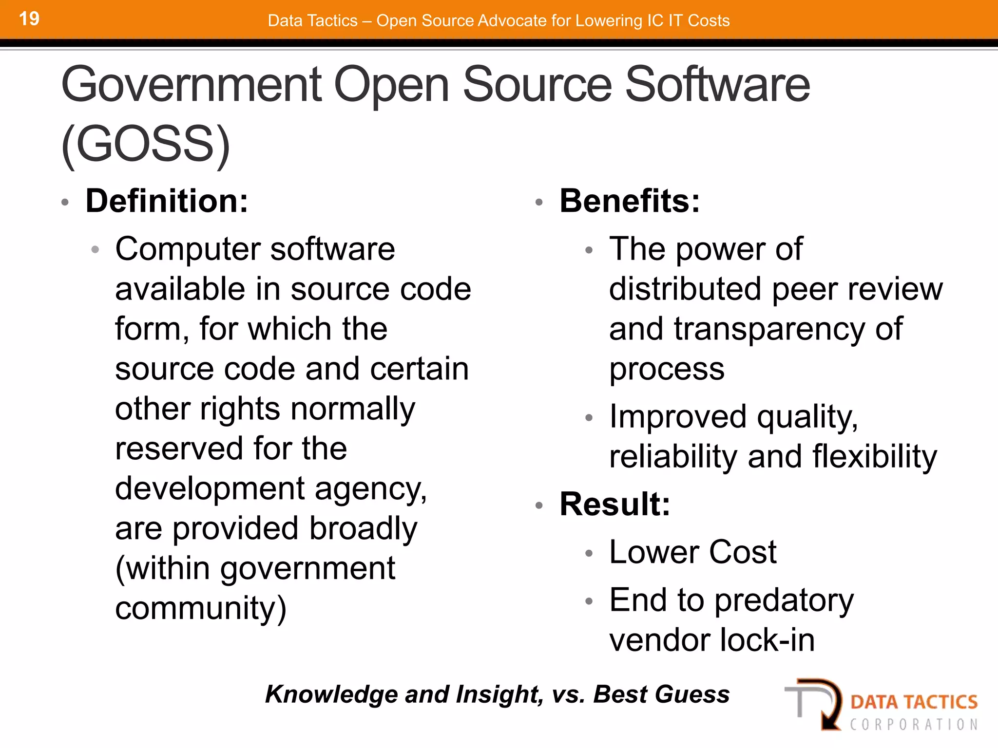 Data Tactics Open Source Brief | PPTX