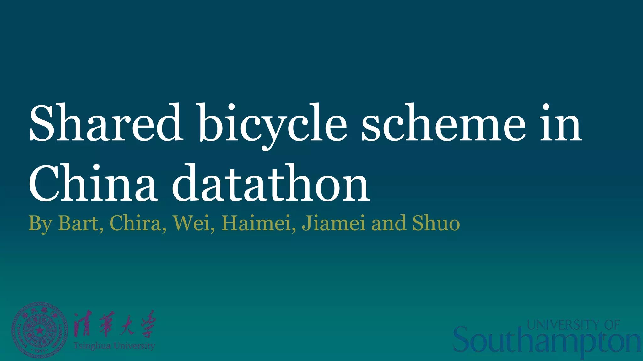 Shared Bicycle Scheme Datathon Brief | PPT