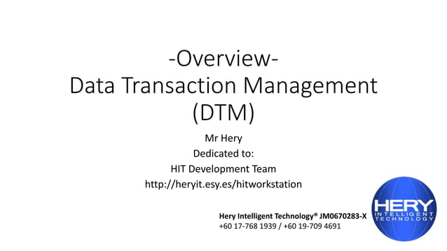 Overview to Data Transaction Management | PPT