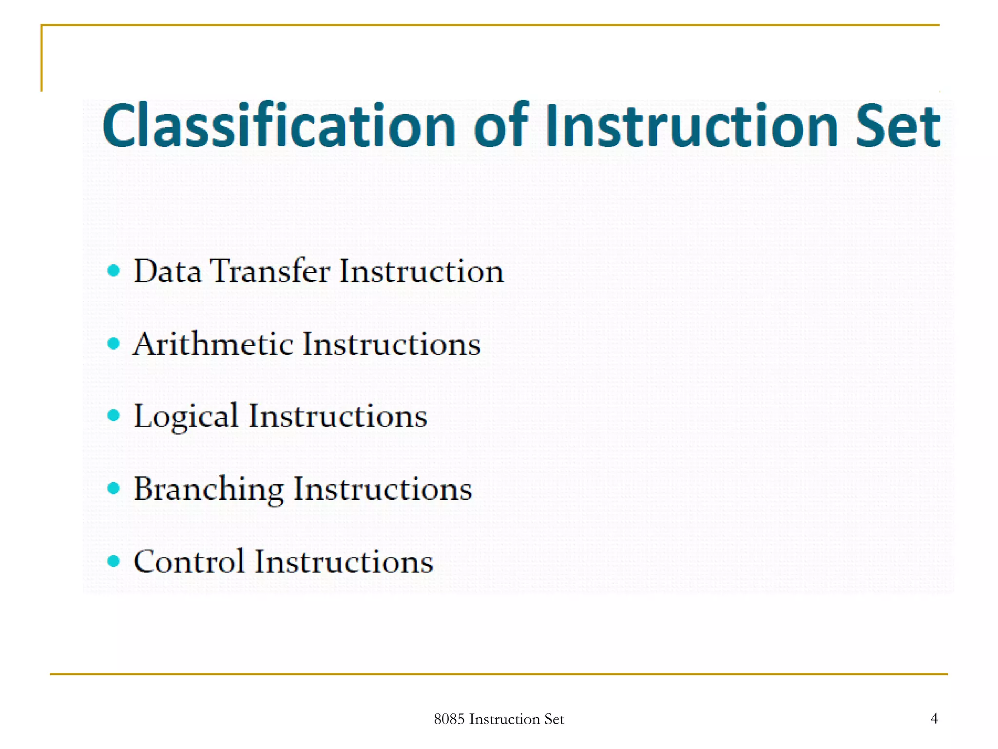 Data transfer instruction set of 8085 micro processor | PPT