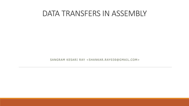 Assembly Language Tutorials for Windows - 04 Data Transfers Part-3 | PPTX