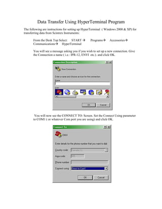 Data transfer using hyper terminal | PDF | Operating Systems | Computer Software and Applications
