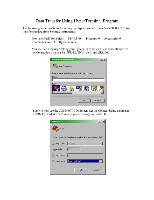 Data transfer using hyper terminal | PDF | Operating Systems | Computer Software and Applications