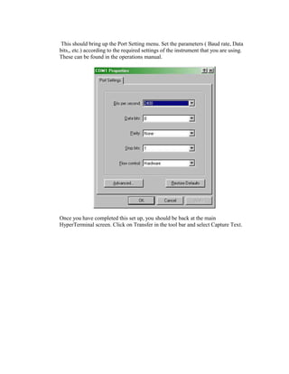 Data transfer using hyper terminal | PDF | Operating Systems | Computer Software and Applications