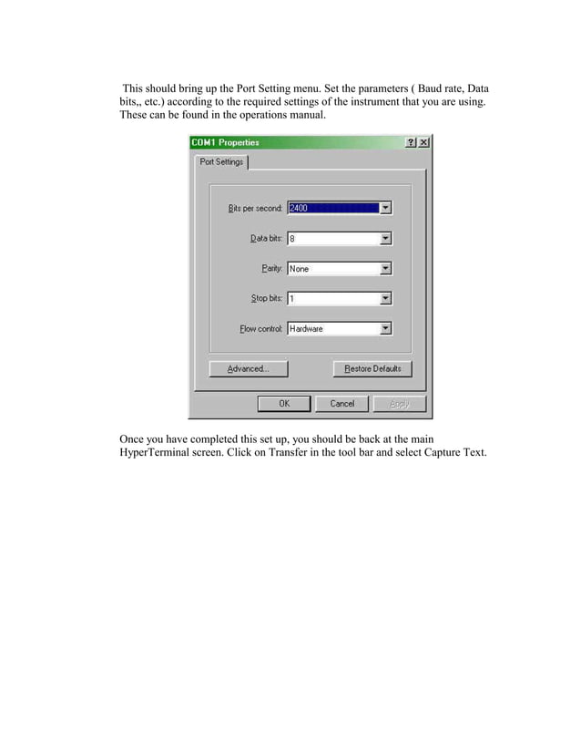 Data transfer using hyper terminal | PDF | Operating Systems | Computer Software and Applications