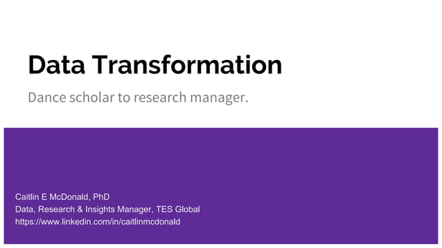 Data transformation: careers day | PPT