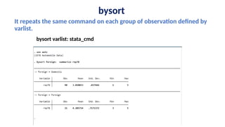 Presentation on Data transformation in Stata. | PPT