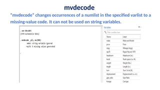 Presentation on Data transformation in Stata. | PPT