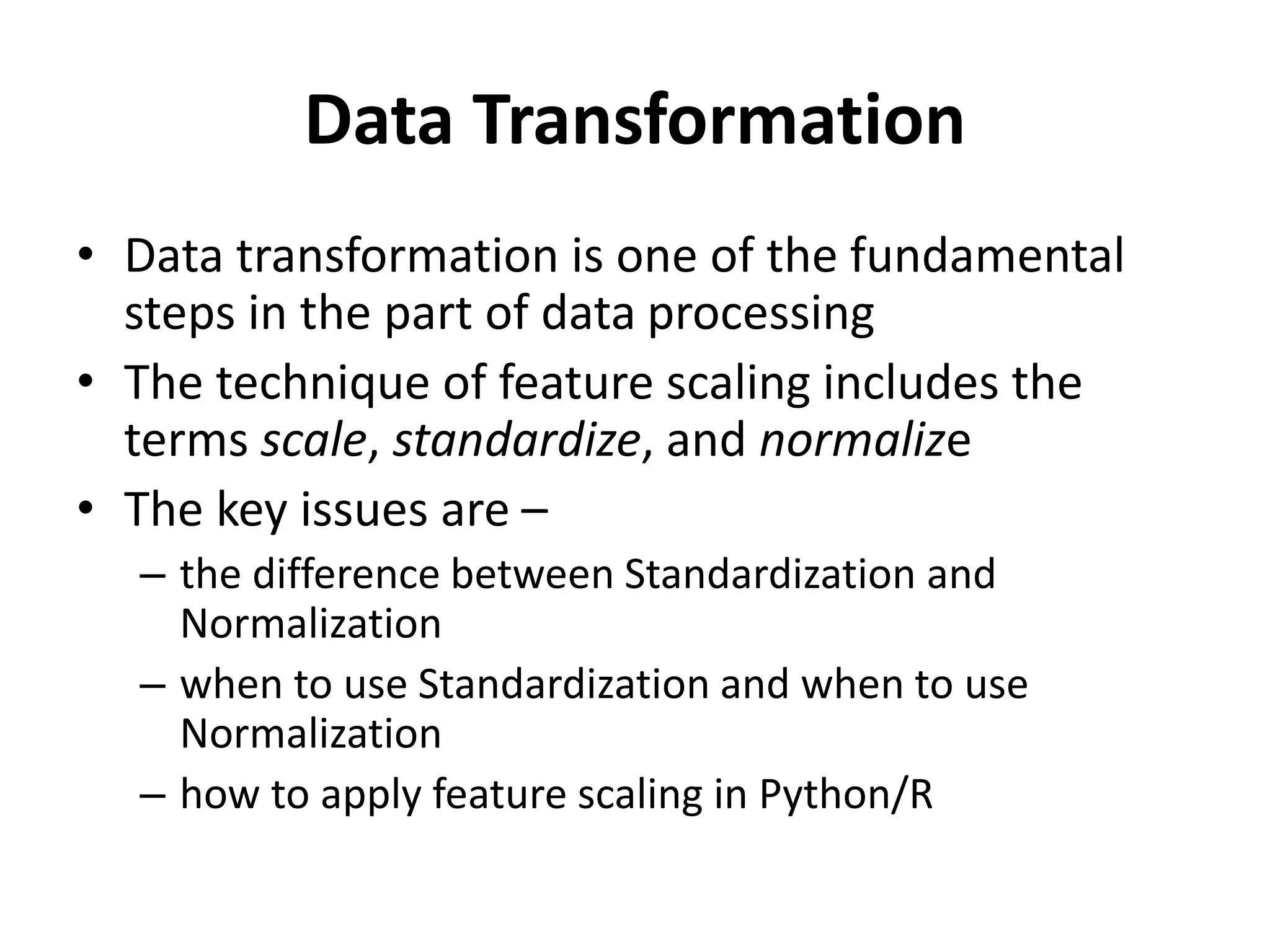 Data Transformation Standardization And Normalization Ppm Pptx