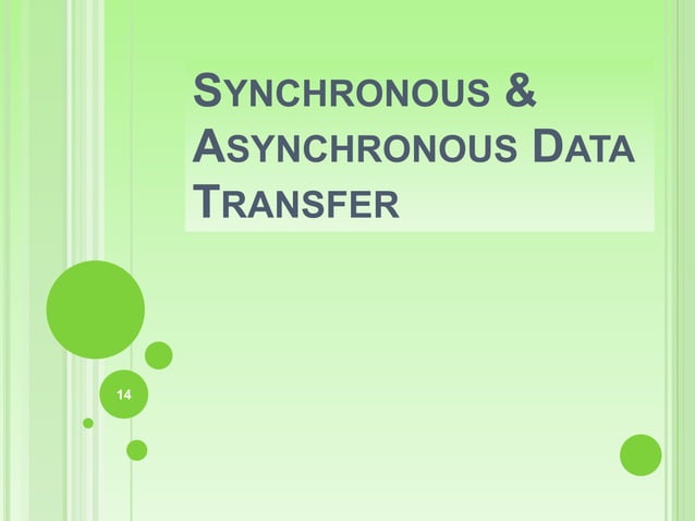 DATA TRANSMISSION, Synchronous & Asynchronous Data Transfer | PPTX | Computer Networking | Computing