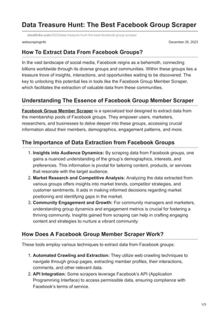 Data Treasure Hunt The Best Facebook Group Scraper.pdf | Free Download