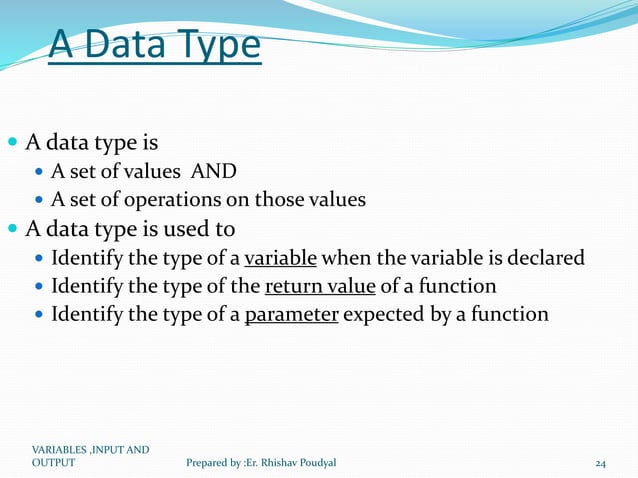 Datatype and Operators used in C Programming | PPT