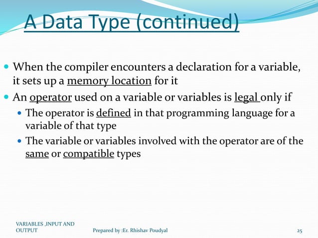 Datatype and Operators used in C Programming | PPT