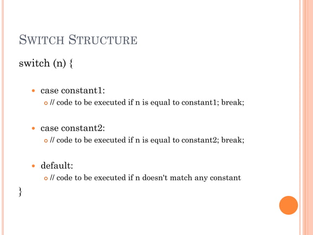 Control Flow Statements and Datatypes in C | PPT