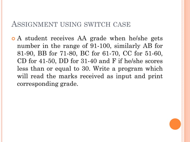 Control Flow Statements and Datatypes in C | PPT