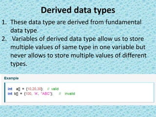 Datatype in c++ unit 3 -topic 2 | PPT