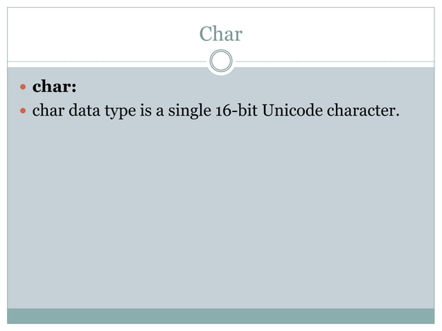 Datatype introduction- JAVA | PPT
