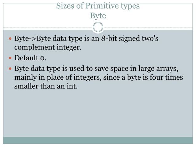 Datatype introduction- JAVA | PPT
