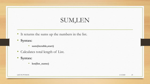Data type list_methods_in_python | PPT