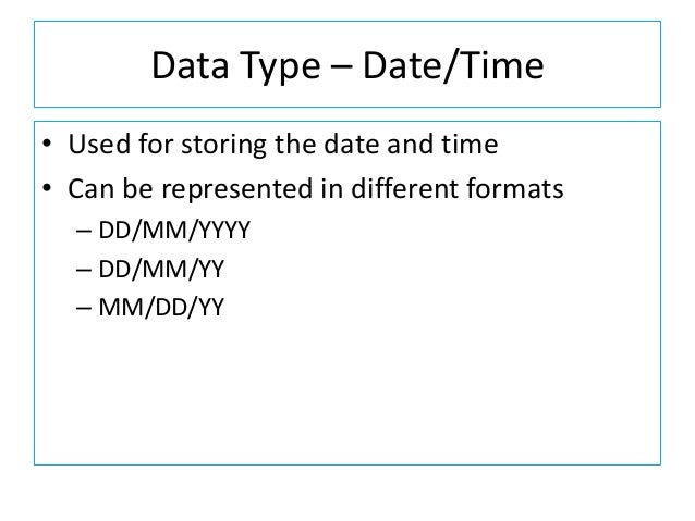 Data types