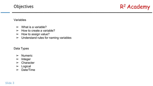 R Programming Variables And Data Types Ppt