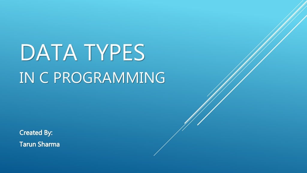 Data types in C