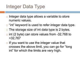 Data types | PPT