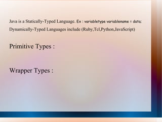 JAVA Data Types - Part 1 | PPT