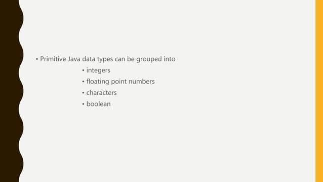Data types IN JAVA | PPTX | Programming Languages | Computing