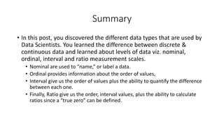 Four data types Data Scientist should know | PPTX