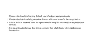 supervised and unsupervised learning | PPTX