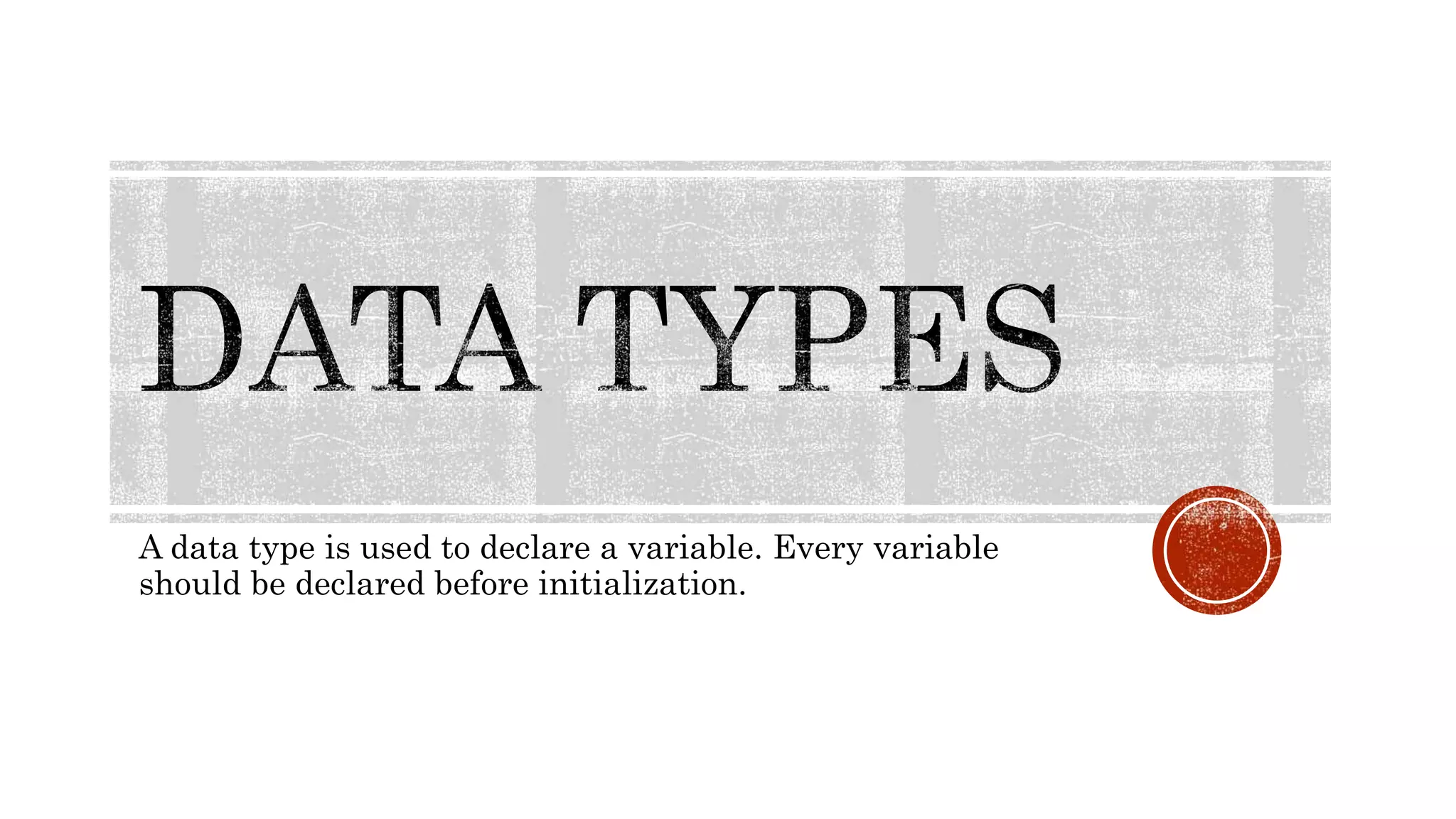 Data Types Ppt