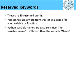 Introduction to python | PPT