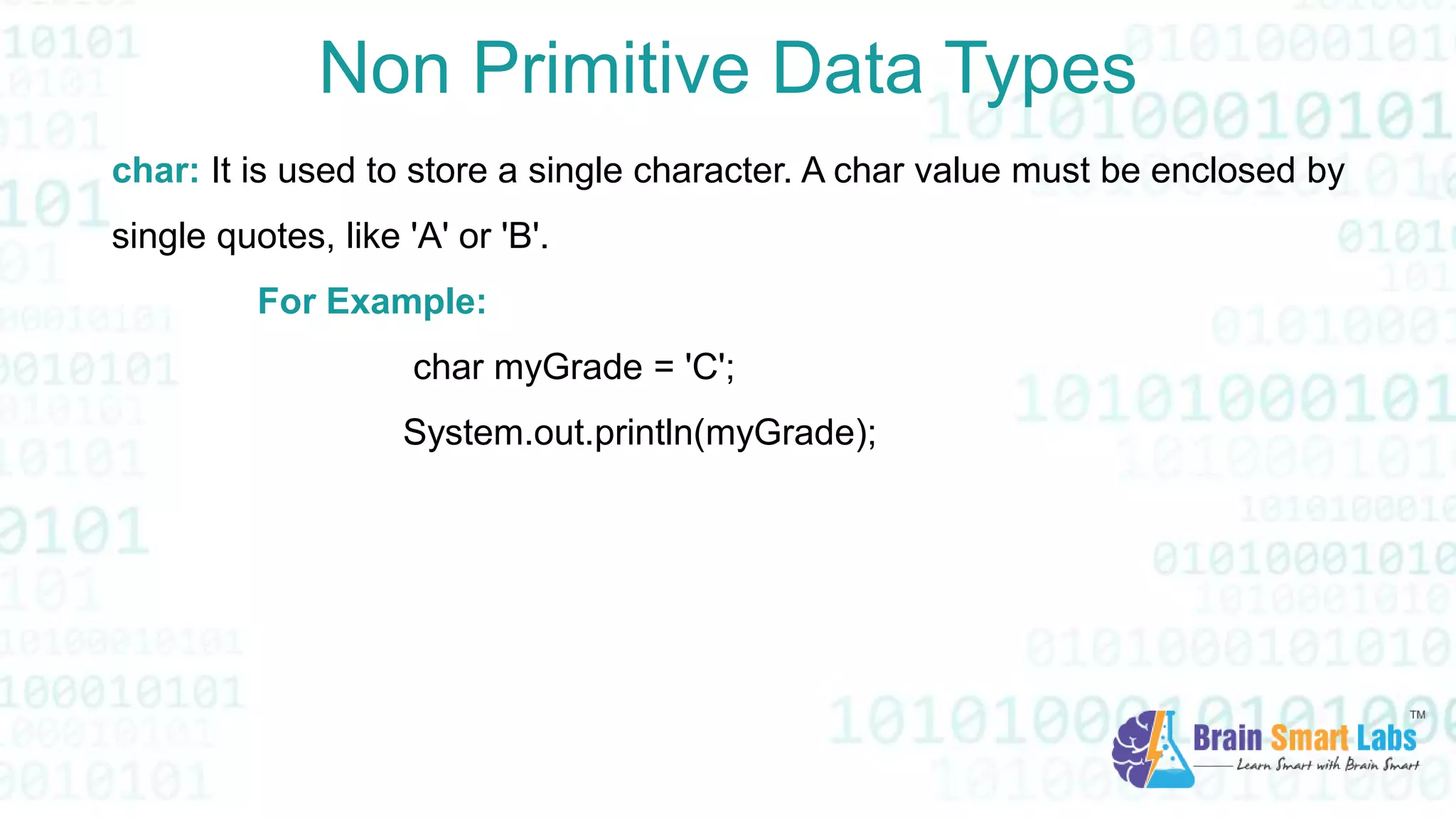 Data types - brainsmartlabs | PPT