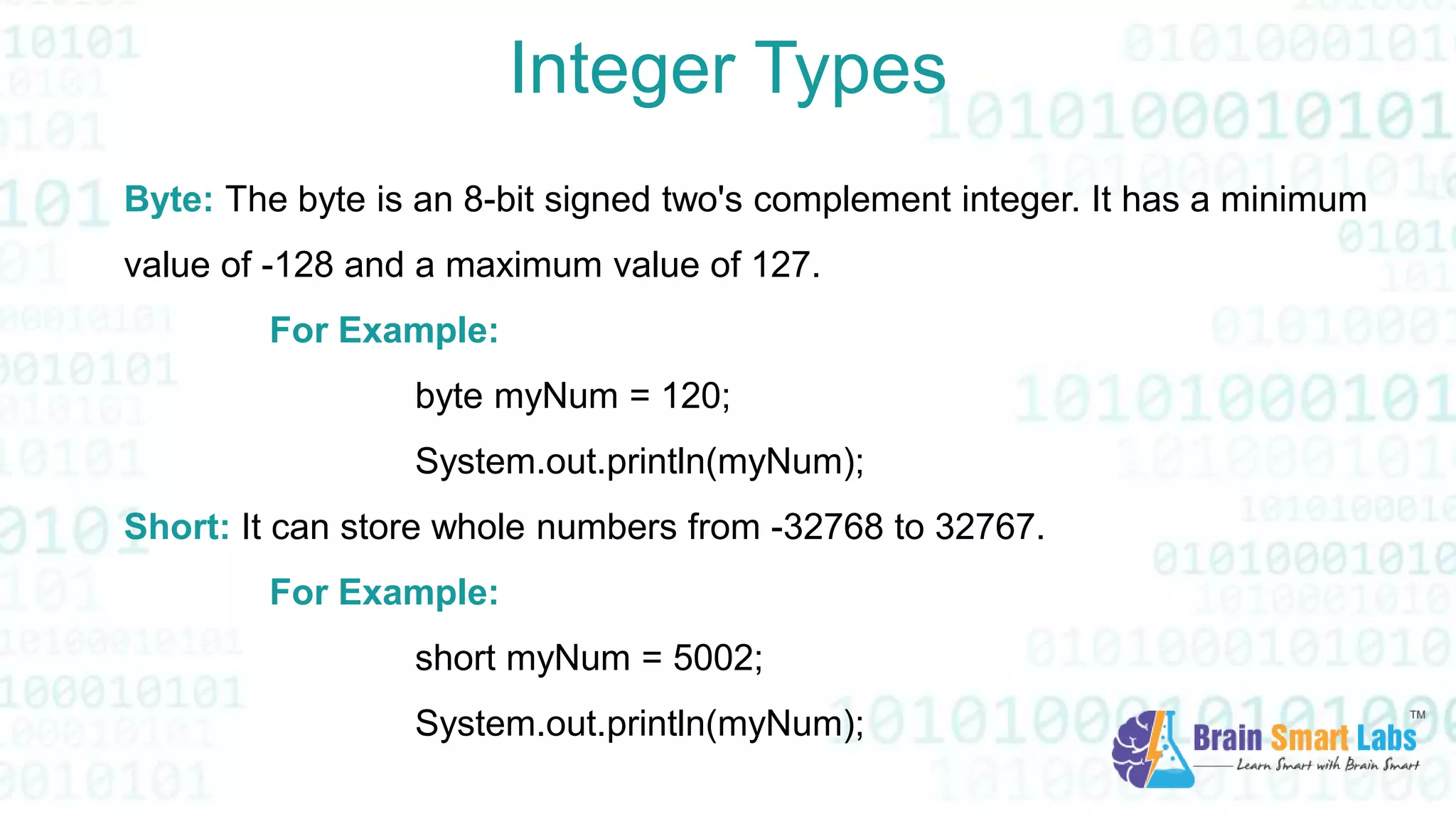 Data types - brainsmartlabs | PPT