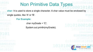 Data types - brainsmartlabs | PPT
