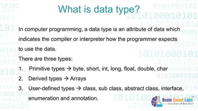 Data types - brainsmartlabs | PPT