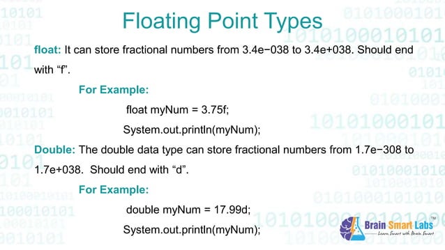 Data types - brainsmartlabs | PPT