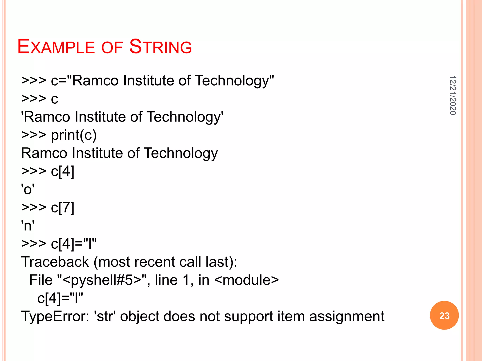 Datatypes Python Programming Ppt