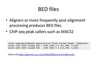 Data analysis patterns, tools and data types in genomics | PPTX
