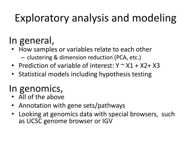 Data analysis patterns, tools and data types in genomics | PPT
